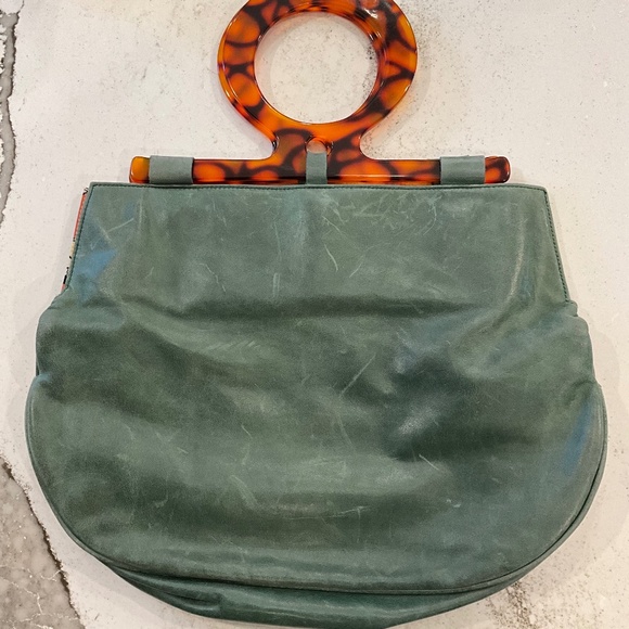 Deux Lux | Bags | Deux Lux Green Leather And Tortoise Shell Handbag ...